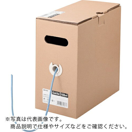特長：Cat5e対応LANケーブル長尺タイプです。ケーブルの両端にコネクターのないケーブルのみのタイプで、設置環境に合わせて必要な長さで使用可能です。1m毎にレングスマークが付いているため、切断して使う時の長さや残りの長さがわかり便利です。...