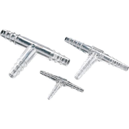 特長：TPX製、T型のチューブコネクターです。優れた耐薬品性、耐熱性、耐久性です。耐熱170℃、オートクレーブ滅菌が可能です。透明度が高いので、中の流体の状況がわかります。適用チューブ内径は3〜10φで選択しやすくなっています。用途：チュー...