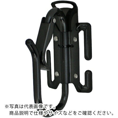 特長：落下防止用コード取付穴付きです。パズルプレート採用で取付簡単折りたためる可動式タイプ脱着がしやすく落下しにくい用途：建築・建設作業用の工具差し仕様：色：BlackMetallic適合ベルト幅(mm)：60メタリック仕様材質／仕上：スチ...