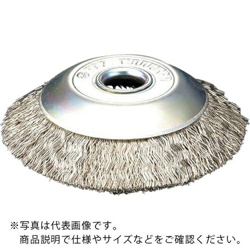 特長：カップ型同様に使用されますが作業箇所や対象ワーク形状によってはベベル型が有効な場合に使用します。高いバランス基準で製品化しておりますので、腕への振動も少なく高速回転作業に適しております。どの電動工具にもぴったり適合します。用途：各種金...