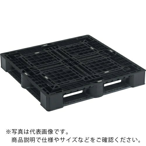 特長：リサイクル原料を使用した樹脂製のパレットです。用途：平置き、カートンの均等積み付け段積み専用。仕様：最大動荷重(kg)：1000最大静荷重(kg)：4000色：黒間口(mm)：1100奥行(mm)：1100高さ(mm)：150差込口寸...