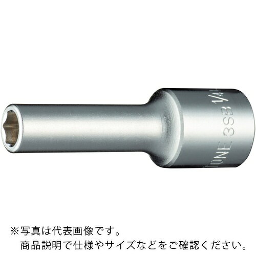 特長：ボルトが突出したナットを回すのに最適です。深い箇所のナットにも最適です。用途：ボルト・ナットの締付け・緩め作業用。仕様：差込角(mm)：9.5全長(mm)：54対辺形状：6角対辺寸法(インチ)：1/4インチサイズ材質／仕上：構造用鋼注...