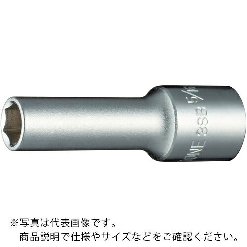 特長：ボルトが突出したナットを回すのに最適です。深い箇所のナットにも最適です。用途：ボルト・ナットの締付け・緩め作業用。仕様：差込角(mm)：9.5全長(mm)：54対辺形状：6角対辺寸法(インチ)：5/16インチサイズ材質／仕上：構造用鋼...