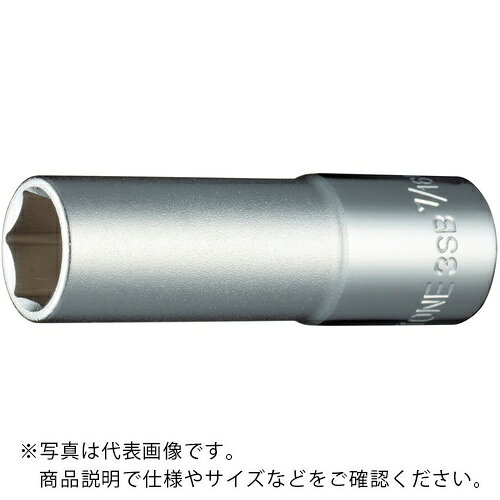 特長：ボルトが突出したナットを回すのに最適です。深い箇所のナットにも最適です。用途：ボルト・ナットの締付け・緩め作業用。仕様：差込角(mm)：9.5全長(mm)：54対辺形状：6角対辺寸法(インチ)：7/16インチサイズ材質／仕上：構造用鋼...