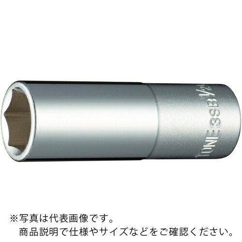 特長：ボルトが突出したナットを回すのに最適です。深い箇所のナットにも最適です。用途：ボルト・ナットの締付け・緩め作業用。仕様：差込角(mm)：9.5全長(mm)：54対辺形状：6角対辺寸法(インチ)：1/2インチサイズ材質／仕上：構造用鋼注...