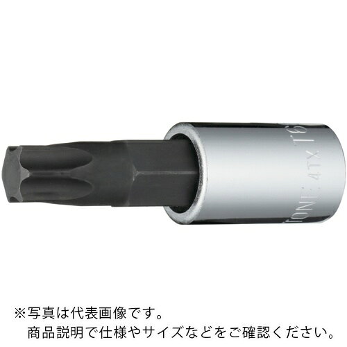 特長：強力タイプです。早回しに便利なローレット加工仕上げです。用途：T型トルクスねじの締付け、緩め作業用。仕様：呼びNo.：T60先端寸法(mm)：13.20差込角(mm)：12.7全長(mm)：74ビット長さ(mm)：39材質／仕上：構造...