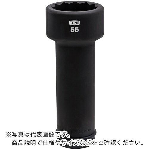 特長：建築の基礎工事に重要なアンカーボルト締結用のソケットです。通常ソケットでは届かない深い場所や、ねじ部が長く突き出たボルトの締結作業に最適です。仕様：差込角(mm)：25.4対辺寸法(mm)：55全長(mm)：200対辺形状：12角適合...