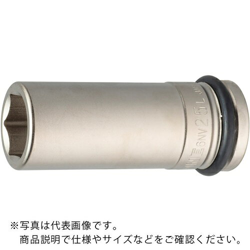 特長：外観品質と防錆力の向上を図った無電解メッキ仕様のインパクト用ソケットです。Oリング仮置き構造により、レンチにインパクト用ソケットを着脱する際にOリングを一旦溝に仮置くことで作業性を向上させています。外観品質の向上と防錆力UPを図り、表...