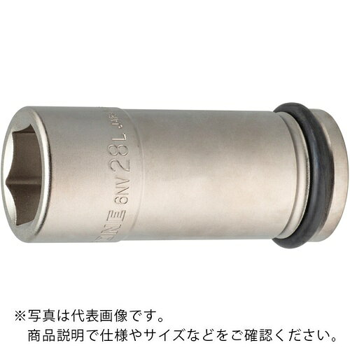 特長：外観品質と防錆力の向上を図った無電解メッキ仕様のインパクト用ソケットです。Oリング仮置き構造により、レンチにインパクト用ソケットを着脱する際にOリングを一旦溝に仮置くことで作業性を向上させています。外観品質の向上と防錆力UPを図り、表...