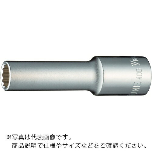 特長：ボルトが突き出したナットを回すのに最適です。深い箇所のナットにも最適です。用途：ボルト・ナットの締付け・緩め作業用。仕様：差込角(mm)：12.7全長(mm)：83対辺形状：12角対辺寸法(インチ)：7/16インチサイズ材質／仕上：構...