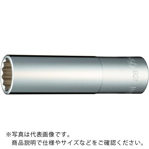 特長：ボルトが突き出したナットを回すのに最適です。深い箇所のナットにも最適です。用途：ボルト・ナットの締付け・緩め作業用。仕様：差込角(mm)：12.7全長(mm)：83対辺形状：12角対辺寸法(インチ)：19/32インチサイズ材質／仕上：...
