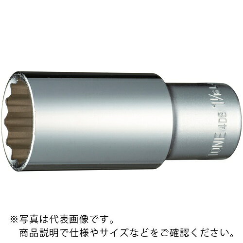特長：ボルトが突き出したナットを回すのに最適です。深い箇所のナットにも最適です。用途：ボルト・ナットの締付け・緩め作業用。仕様：差込角(mm)：12.7全長(mm)：83対辺形状：12角対辺寸法(インチ)：1-1/16インチサイズ材質／仕上...