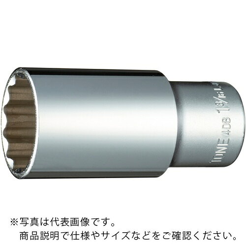 特長：ボルトが突き出したナットを回すのに最適です。深い箇所のナットにも最適です。用途：ボルト・ナットの締付け・緩め作業用。仕様：差込角(mm)：12.7全長(mm)：83対辺形状：12角対辺寸法(インチ)：1-3/16インチサイズ材質／仕上...