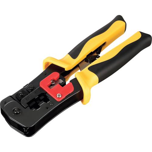 特長：ラチェット付きかしめ工具です。RJ45コネクターとRJ11コネクターに対応です。単線・ヨリ線両対応です。仕様：幅(mm):68高さ(mm):201奥行(mm):31対応コネクター:RJ45（8極8芯）、RJ11（6極4芯）　●代表画像...