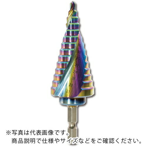 特長：急スパイラルアングル溝でスクイ角が鋭利で抜群の穴あけスピードを実現しました。刃先は XR シンニングが施され材料にしっかりと食いつき安定した穴あけが可能です。コバルトハイスに極光コーティング（TiAlCN炭窒化アルミニウムチタン）を施...