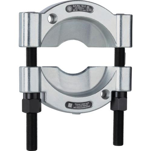 特長：鋭利且つ頑丈な爪が僅かな隙間に食い込み対象物を引きはがします。プーラーとセパレーターを同時に締め込んでいくことで安全且つ確実な分離作業が可能です。外掛けプーラーの爪が入る十分なクリアランスがないときに使用します。用途：ベアリング等の分...