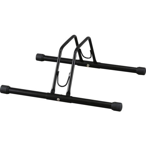 特長：簡単に設置ができる自転車スタンドです。子供用からスポーツタイプまで様々な車種のタイヤに幅広く対応します。ネームプレートや鍵の取り付けに便利なパイプが付いています。仕様：収容台数(台)：1間口(mm)：510奥行(mm)：430高さ(m...