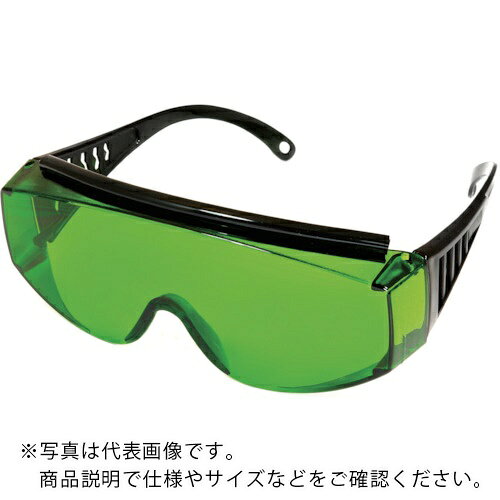 特長：メガネ併用可能のオーバーグラスタイプです。（一部大型メガネは除く）用途：ガス溶接作業用。仕様：レンズ色：グリーンテンプル色：ブラック幅(mm)：154高さ(mm)：60遮光度：#3規格：アメリカ安全規格ANSI Z87.1メガネ併用可...
