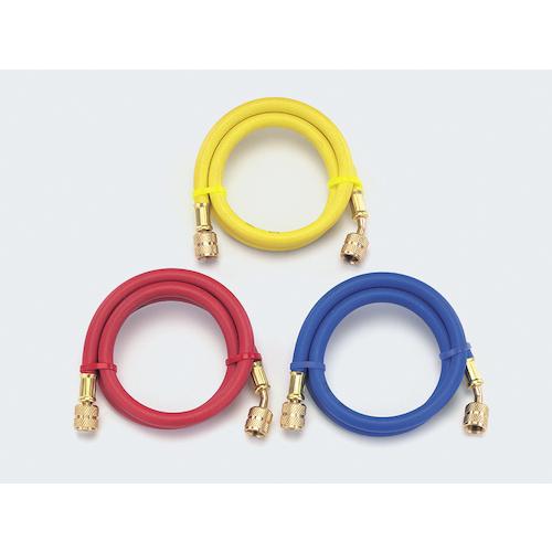 特長：R410A、R32、R463A-J用チャージホースです。仕様：色：赤使用圧力(MPa)：5.5接続継手：5/16フレア全長(m)：0.92R410Aチャージホース92cm赤　●代表画像について 商品によっては、代表画像を使用している場...