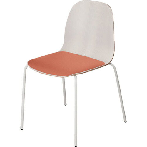 特長：ラウンジエリアにも調和する木の風合いと洗練されたデザインが魅力です。用途：ミーティング用仕様：張地：布背面色：ホワイトオーク座面色：ペールテラコッタ脚色：ホワイト色：ペールテラコッタ座幅(mm)：390座奥行(mm)：450座面高さ(...