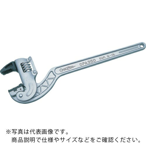 特長：軽くて丈夫なアルミ鍛造製の白管用です。頭上、壁際、溝の中の配管作業に最適です。歯の交換が可能です。用途：ガス、水道管（白管）などの締め付け、解体作業に。仕様：全長(呼称)(mm)：250全長(mm)：251くわえられる管呼び寸法：8〜...
