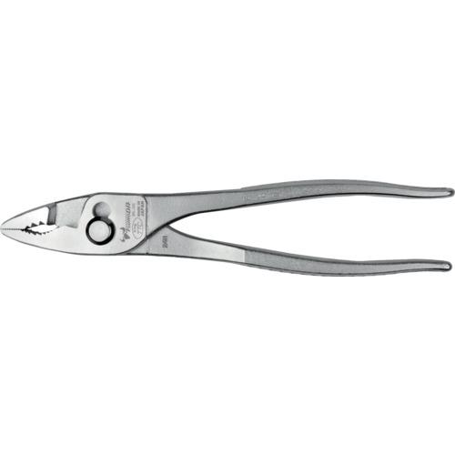特長：薄型ヘッドと非対称ノコ刃で狭いところでも部品をガッチリ挟んで離しません。新カシメ構造で耐久性が大幅にアップしました。センター切断方式で軽い力で切れます。2段階でスライド調整できます。仕様：全長(mm)：207厚さ(mm)：11.5A(...