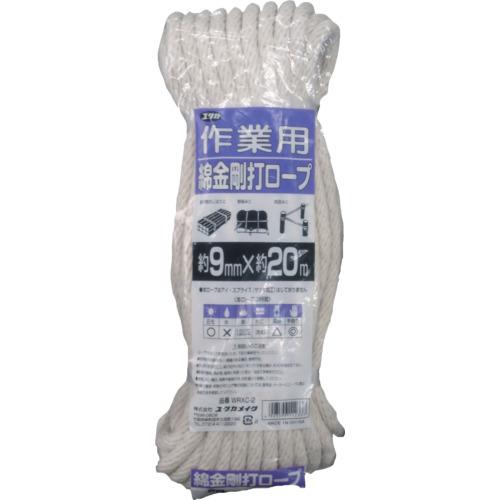 特長：安価で軽量・強度に優れたロープです。用途：一般作業などの各種結束。仕様：色：白線径(mm)：9長さ(m)：20包装形態：袋入引張強度(kN)：2.09（214）袋入引張強度KN(kgf)：2.09(214)材質／仕上：綿　●代表画像に...