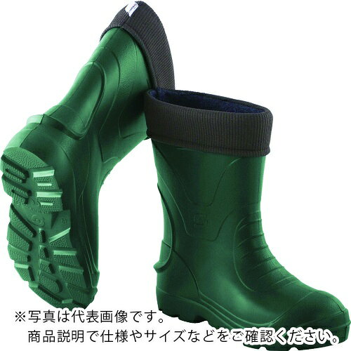 特長：高品質なEVAを使用した超軽量の防寒長靴です。保温性が高いインナーとの二重構造で温かい状態を保ちます。特許を取得した滑りにくい靴底はハードな環境に対応します。丈が短いモデルです。インナーの取り外しができ、丸洗い可能です。汚れを簡単に落...