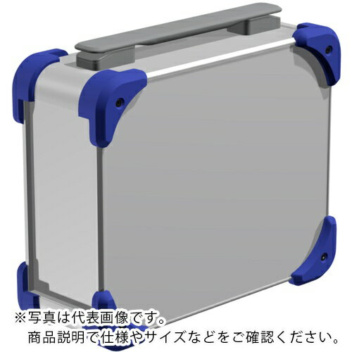 特長：キャリングハンドル付の耐衝撃型アルミケースです。コーナーガードは弾力性のあるTPE　（エラストマ）　製で、　滑りにくくゴム足の役割にもなります。測定器、コントローラー、産業用組込みコンピュータ、電源装置、蓄電池装置など、様々な用途にご...