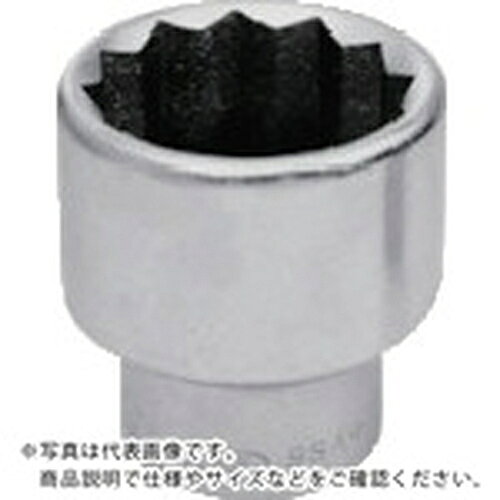 特長：12角のソケット形状になっており6角の形状よりボルト及びナットに対して容易に差込む事が出来ます。用途：六角ボルト・ナットの締結作業。仕様：差込角(mm)：19.0対辺寸法(mm)：30全長(mm)：55対辺形状：12角対辺(mm)：3...