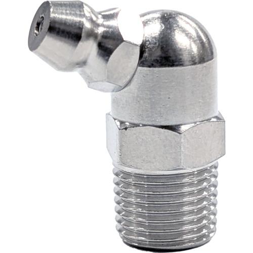 特長：黄銅製のグリスニップルです。用途：グリスの注油口に。仕様：接続口径:R1/8ねじ長さ(mm):8形状:B型全長(mm):21.5六角二面幅(mm):10B型67.5°グリスニップル10個入材質／仕上：本体:黄銅部品:鋼球・硬鋼線表面処...