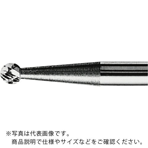 特長：独自開発の刃形状により、高速回転使用時にバーが不用意に被切削物に喰いこんでしまうことがないため、滑らかに加工でき能力アップに貢献します。用途：仕様：形状：球型(シングルカット)刃径(mm)：3刃長(mm)：2.5軸径(mm)：3軸長(...