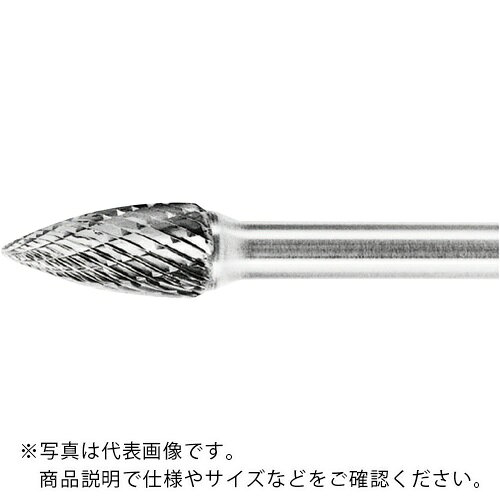 特長：独自開発の刃形状により、高速回転使用時にバーが不用意に被切削物に喰いこんでしまうことがないため、滑らかに加工でき能力アップに貢献します。用途：仕様：形状：ポイント型(ダブルカット)刃径(mm)：12.7刃長(mm)：25軸径(mm)：...