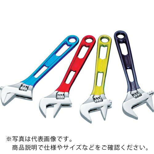 特長：口開きはワンサイズ上のワイドタイプです。薄型、軽量で作業性抜群です。軽量タイプでありながら、強度はJIS H級をクリアしています。用途：六角ナットの締付け作業に。仕様：全長(mm)：244.5最大口開き(mm)：36色：レッド口開き(...