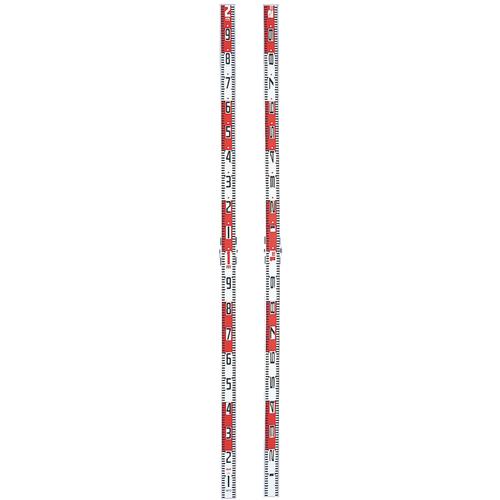 特長：収納に便利な二つ折標尺です。スチール折れ金具付で、使いやすく丈夫です。ニューアルロッドとの組み合せでクロス標尺としても使用可能です。(クロスロッド金具FK型を使用)用途：現場工事写真記録用。仕様：幅(mm)：64厚さ(mm)：13目盛...
