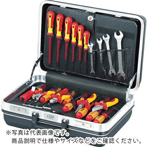 特長：ドイツ製のスタンダードモデルです。人間工学に基づく安定したハンドル付です。2つのフリップロックでケースを施錠します。付属品のツールプレートは簡単に取り外しできます。開閉のヒンジ部分は3か所に取付され丈夫です。強靭なアルミニウムフレーム...