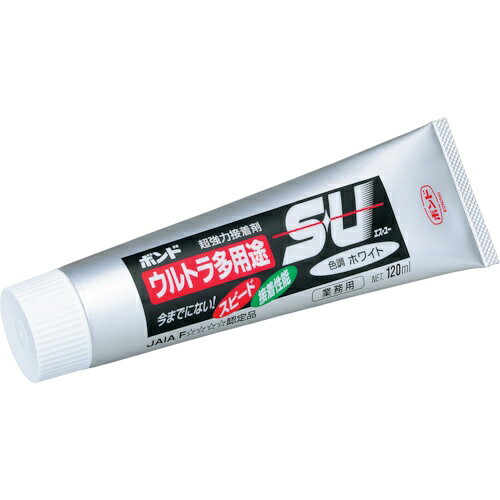 特長：超速硬化・強力・耐久性に優れています。無溶剤タイプです。日本接着剤工業会 JAIA 4VOC基準適合品です。用途：金属、木材、コンクリート、ステンレス同士の接着。硬質プラスチック同士の接着。仕様：色：ホワイト容量(ml)：120硬化時...