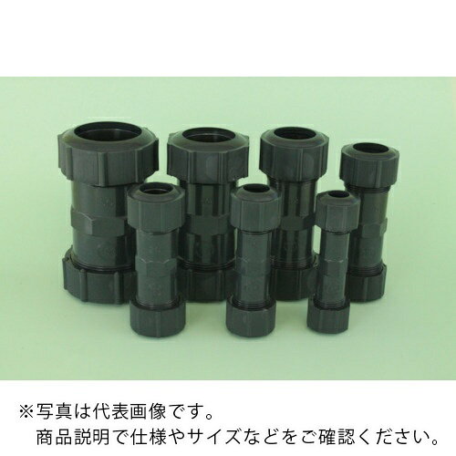 特長：接着剤不要の為、補修施工が簡単です。用途：HIパイプ（硬質塩ビパイプ）専用継手。仕様：塩ビ管呼び径：30寸法(mm)D：64.2寸法(mm)L：160使用温度範囲：0〜40℃最高使用圧力：0.98MPa材質／仕上：耐衝撃性硬質塩化ビニ...