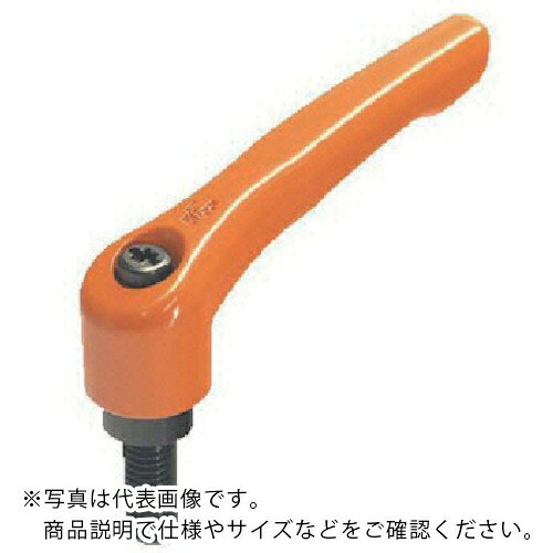 仕様：ねじ寸法：M6×1.0ねじ長さ(mm)：15回し半径(mm)：40色：オレンジクランプレバー材質／仕上：レバー：亜鉛ダイキャスト(ZDC1) 塗装 オレンジねじ：SUM22L 四三酸化鉄皮膜　●代表画像について 商品によっては、代表画...