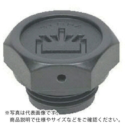 特長：通気穴付きのオイルプラグです。使用温度はmax.130℃ min.-30℃です。仕様：厚さ(mm)：22取付ねじ径：G1ねじ長さ(mm)：13耐熱温度(℃)：130二面幅寸法(mm)：38色:ブラック締付トルク(N・m):12〜15ね...