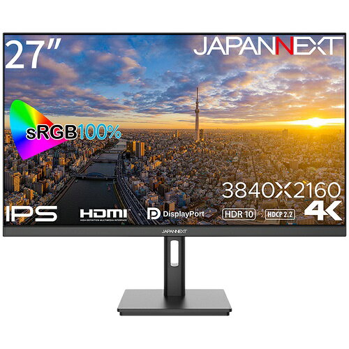特長：27インチのIPSパネルを搭載、4K(3840×2160)解像度に対応した液晶モニターです。フルHD(1920×1080)解像度の4倍の高解像度は複数のウィンドウの同時表示を可能にし、圧倒的な高生産性を実現します。あらゆる角度から見て...