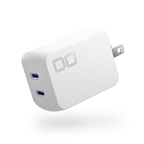 特長：67W 2ポート GaN急速充電器用途：これまでの2ポート、USB-C単ポート最大出力65WクラスのUSB充電器では考えられないほどの小型化が実現。（本品は最大67W出力対応です）コンセントに挿しても他の充電器に干渉しづらいサイズで、...