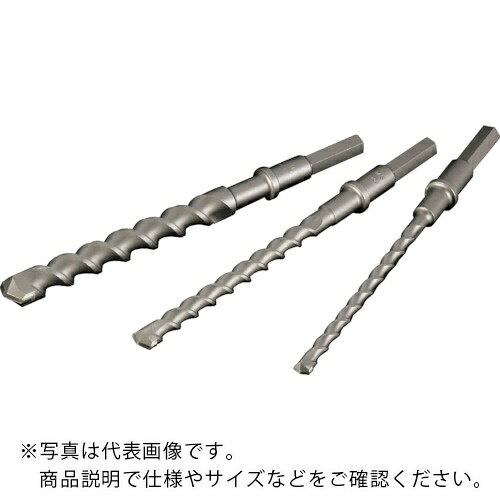 特長：ハンマードリルのパワーをスムーズに刃先に伝達する構造によりスピーディーな穴あけが可能です。ハンマードリルチャック部への防塵性を高めた独自のシャンク形状です。用途：コンクリート、石材、ブロック、レンガ等への穴あけ作業に。仕様：刃径(mm...