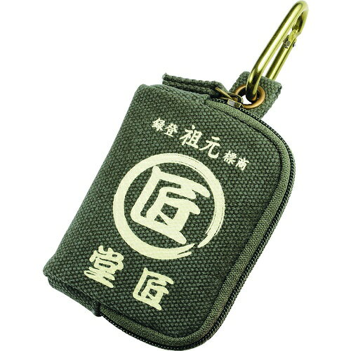 特長：帆布製の携帯用小銭入れです。用途：携帯用小銭入れ仕様：色：鶯色形状：携帯用小銭入れ幅(mm)：90奥行(mm)：30高さ(mm)：110携帯用小銭入れ材質／仕上：帆布セット内容／付属品：カラビナ付注意：・本品にほつれなどの異常が出まし...