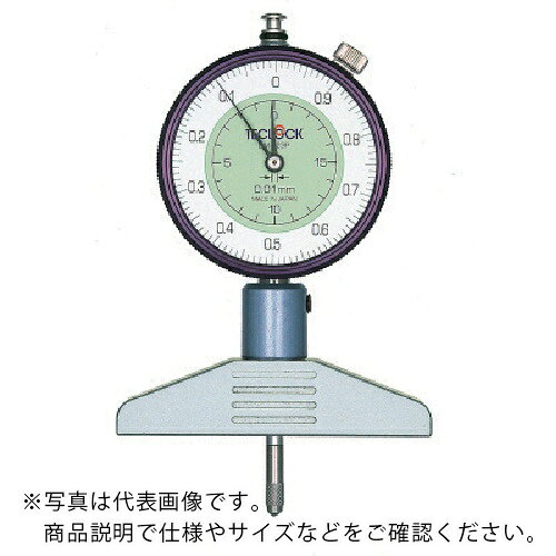 特長：目盛が0.1〜0.9mmの読みやすい直読仕様です。用途：デプスゲージは、測定物の深さや段差の測定に最適。仕様：測定範囲(mm)：20目量(mm)：0.01測定子形状：φ3.2鋼球注意：別途運賃　●メーカー取寄商品について 本商品はメー...