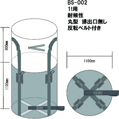 特長：耐候性に優れ、防災、災害復興向きです。用途：災害、土木、河川工事、原材料等の運搬に。仕様：縦(mm)：1100横(mm)：1100排出口：なし材質／仕上：ポリプロピレン　●メーカー取寄商品について 本商品はメーカーからの取寄商品となり...