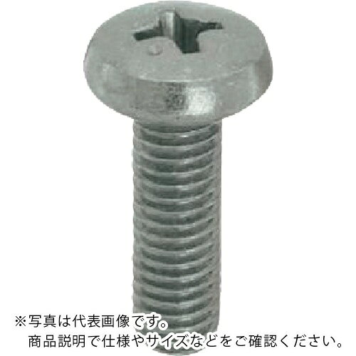特長：十字穴付きのバインド頭小ねじです。頭部が出ても差し支えない所に使われます。座面が大きいので、座面陥没を防止する効果があります。材質は鋼で耐食性向上のため三価クロメートめっき(薄青っぽい色合い)がしてあります。生地に比べ耐食性があります...