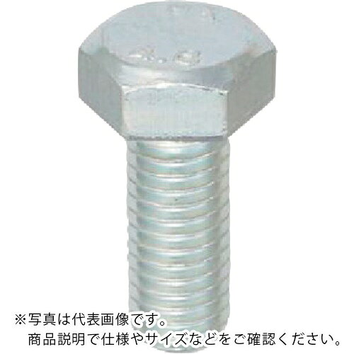 特長：六角形状の頭部があり、胴の全体にねじが切ってあります。材質は鋼で耐食性向上のため、環境に優しい三価クロメートめっき（薄青っぽい色合い）がしてあります。生地に比べ耐食性があります。RoHSなど環境規制対応品です。用途：機械、建築、車両等...