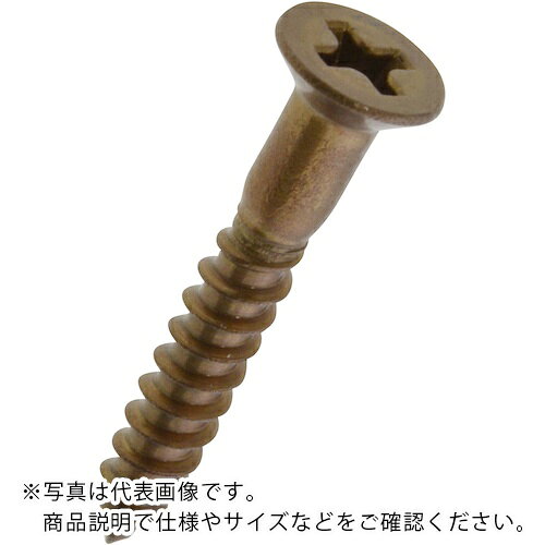 特長：木材に対して使用します。下穴をあけてご使用ください。仕様：寸法(mm)d：3.5全長(mm)：32適合ドライバー：2表面処理：ブロンズめっき頭部径dk(mm)：7ねじ部長さ：全長の約2/3材質／仕上：ステンレス　●メーカー取寄商品につ...
