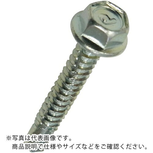 特長：六角座付き形状のドリルねじです。用途：下穴がない鋼板への締結に。仕様：寸法(mm)d：5寸法(mm)L：19つば径(mm)：11.1表面処理：三価クロメート材質／仕上：鉄　●メーカー取寄商品について 本商品はメーカーからの取寄商品とな...